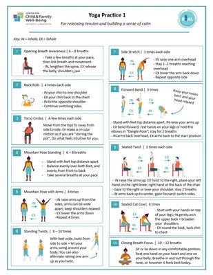 Yoga Handout Week 1 - The Center for Child and Family Well-Being